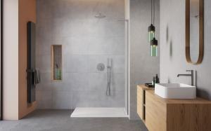 Modo SL II Brushed Nickel Walk-in szálcsiszolt króm zuhanyfal